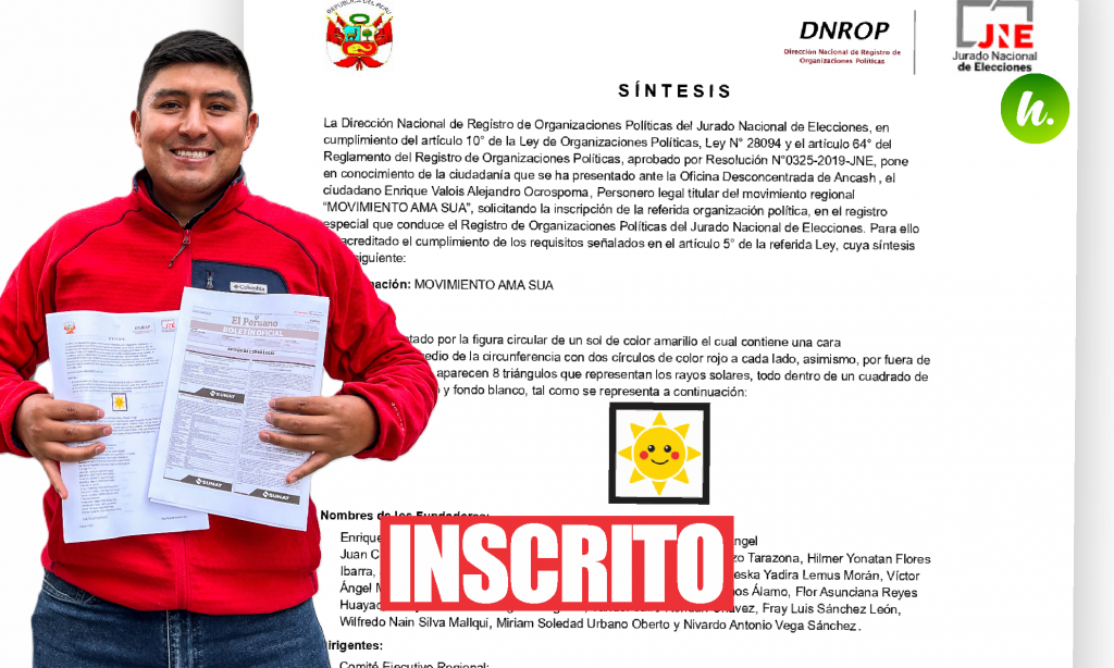 Movimiento AMA SUA se inscribe oficialmente ante JNE como organización ...