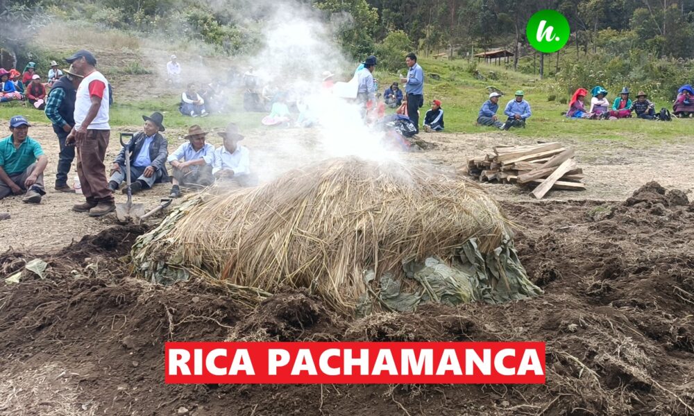 Pachamanca tradicional de tierra en las alturas