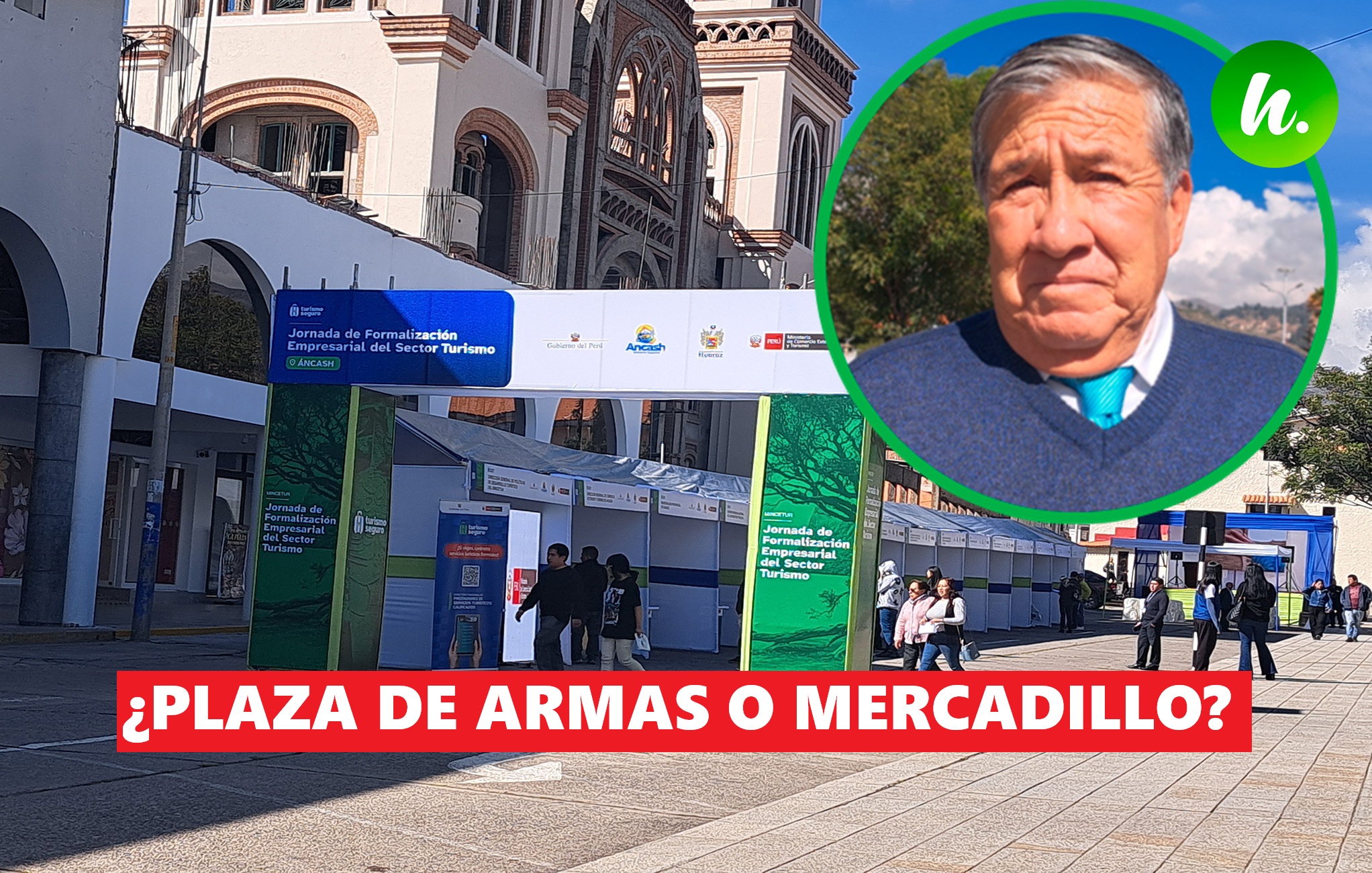 Plaza de armas de Huaraz deja de ser la “sala” y termina como mercadillo